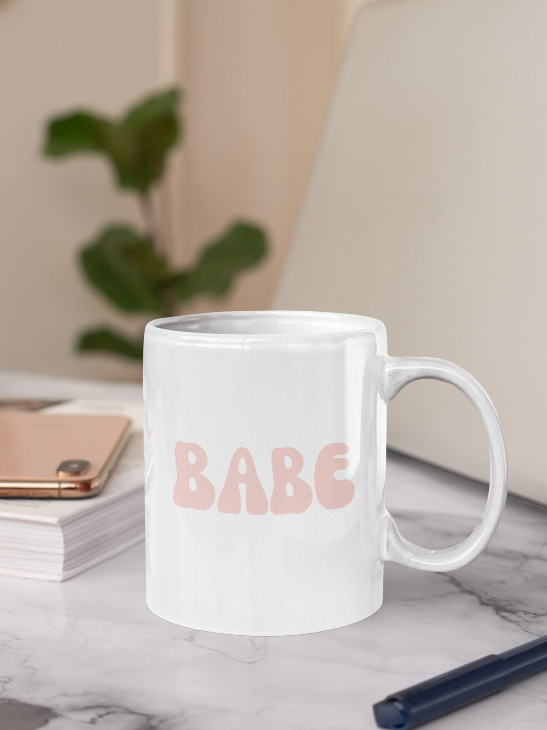 AESTHETIC CUPS, Fiance Gift for Her, Minimalist Mug, Couples Mugs, BABE ...