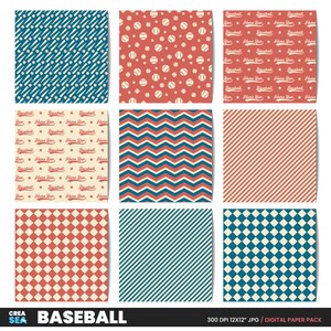Baseball Digital Paper, Baseball Seamless Pattern, Baseball Background ...