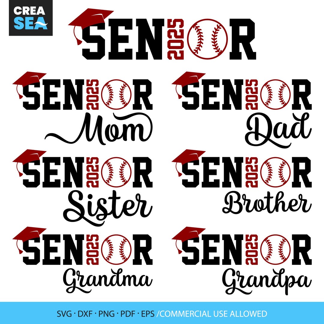 Baseball Senior 2025 Svg, Png, Family Bundle, Class of 2025 Svg ...