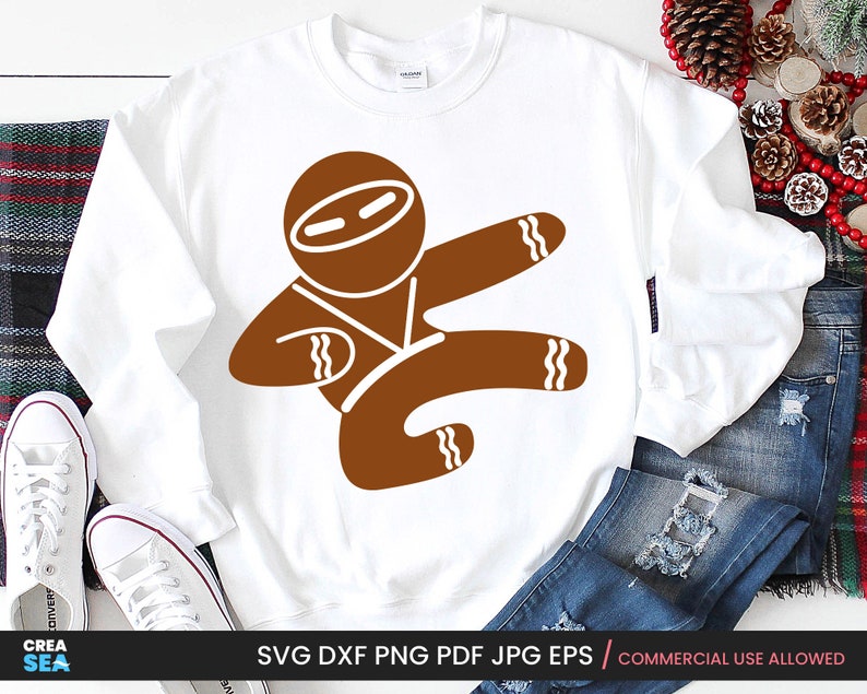 Ninja Gingerbread Man Svg Boy Christmas Shirt Svg Funny - Etsy