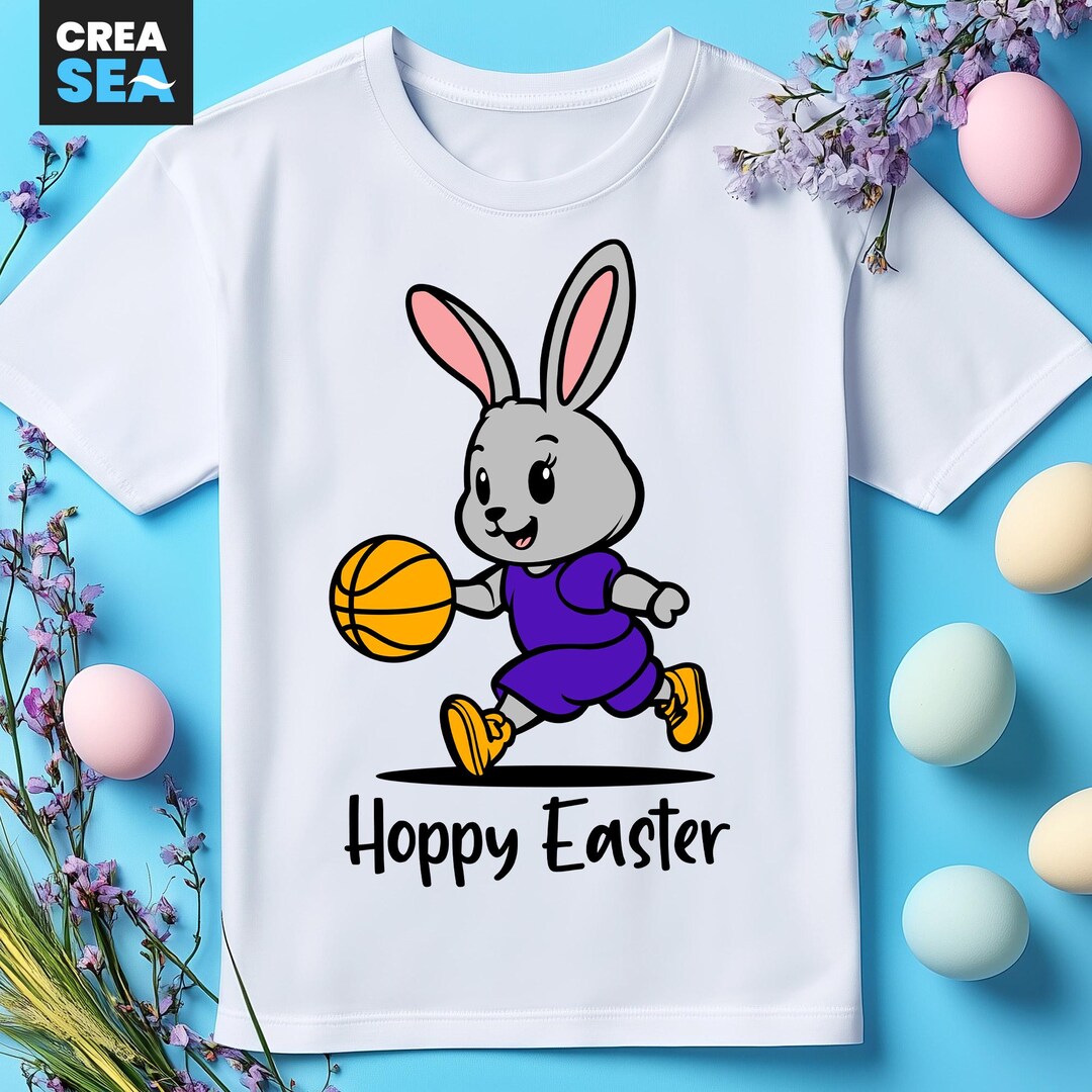 Easter Basketball SVG, PNG, Hoppy Easter Svg, Bunny Dribbling With Ball ...
