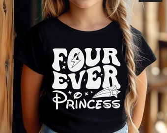Four Ever Princess SVG, PNG, Girl 4th Birthday Svg, 4th Birthday Girl ...