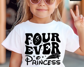 Four Ever Princess SVG, PNG, Girl 4th Birthday Svg, 4th Birthday Girl ...