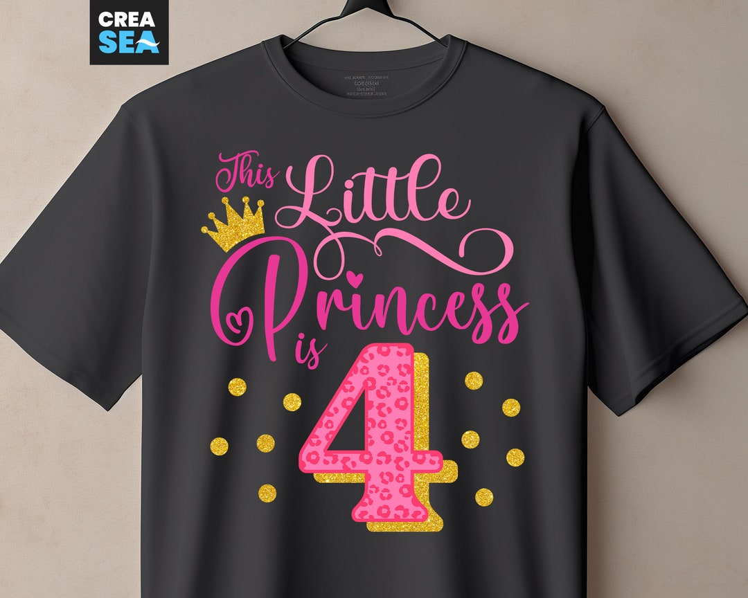 This Little Princess is 4 Svg, Princess 4th Birthday Svg, 4th Birthday ...