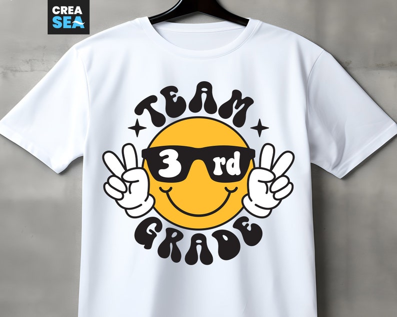3rd Grade Team SVG, PNG, Smiley Face Sunglasses, Back to School ...
