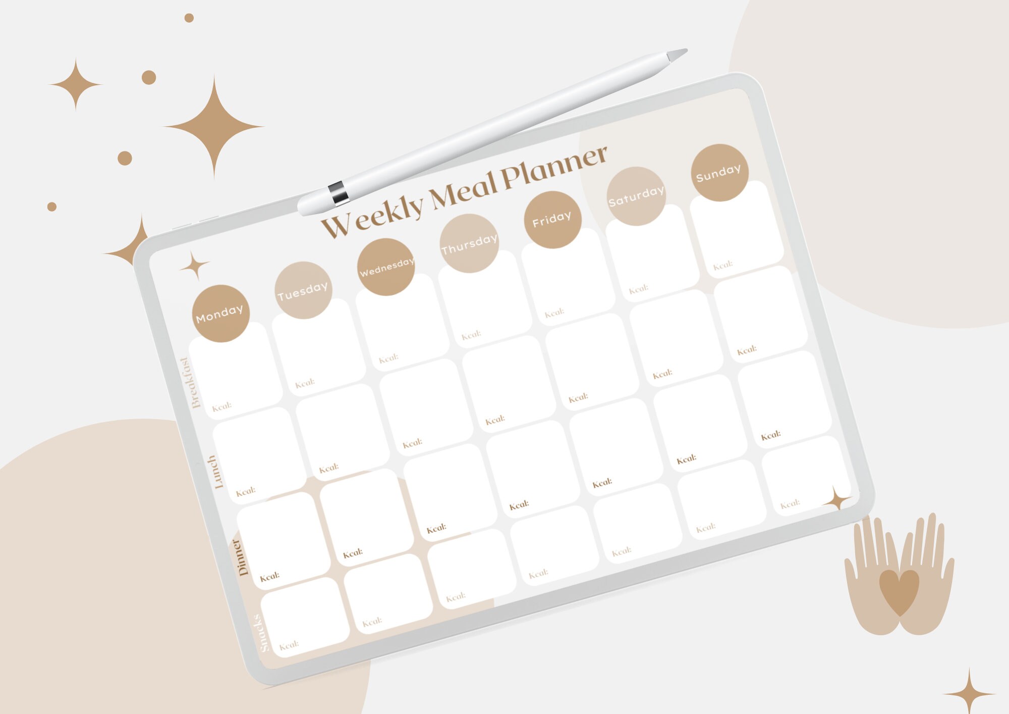 Meal Planner Printable | Daily/weekly Food Diary, Meal Tracker, Food ...