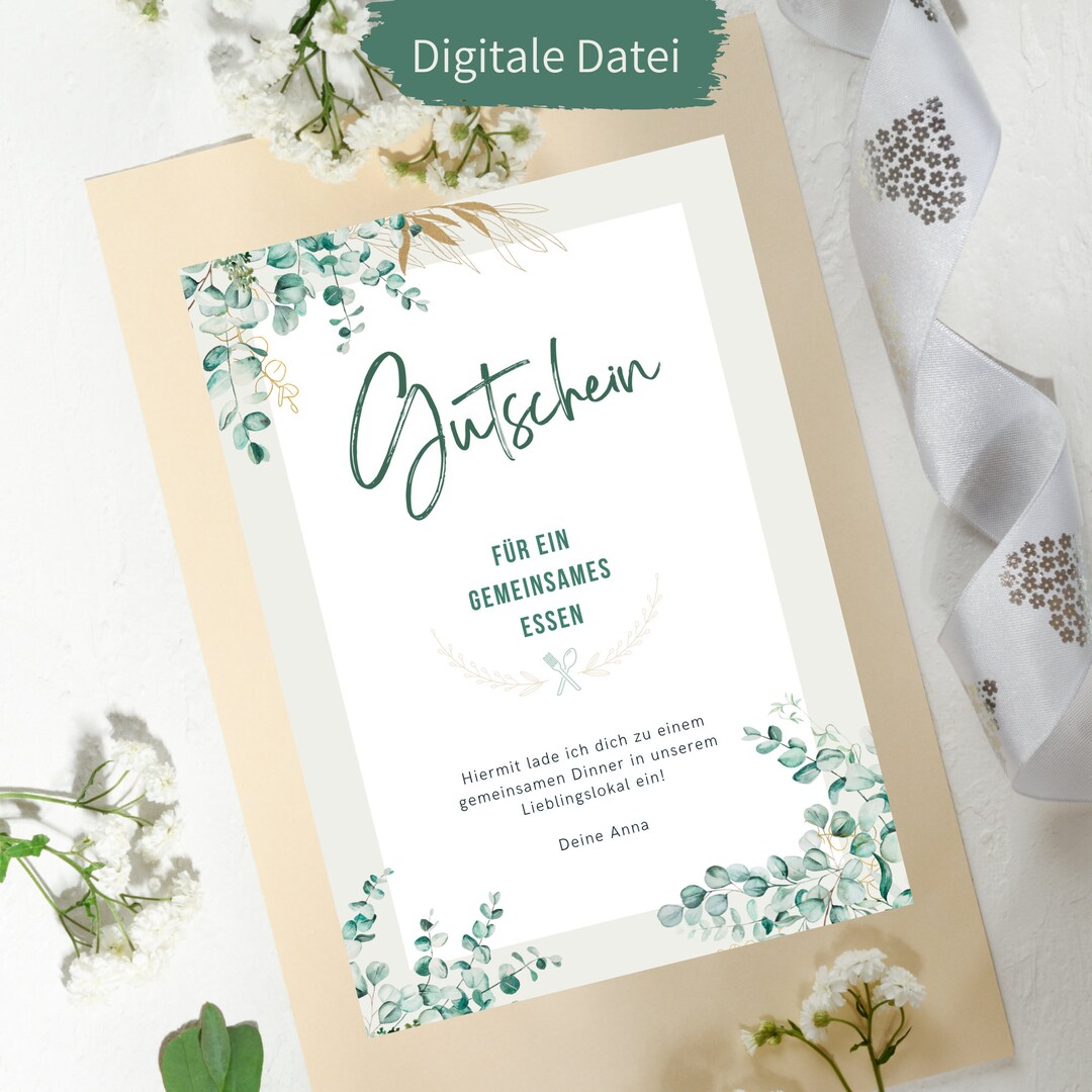 Voucher for Eating Out | Editable Template for Printing | Perfect Last ...