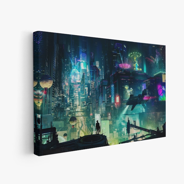 Canvas Cyberpunk Painting - Etsy