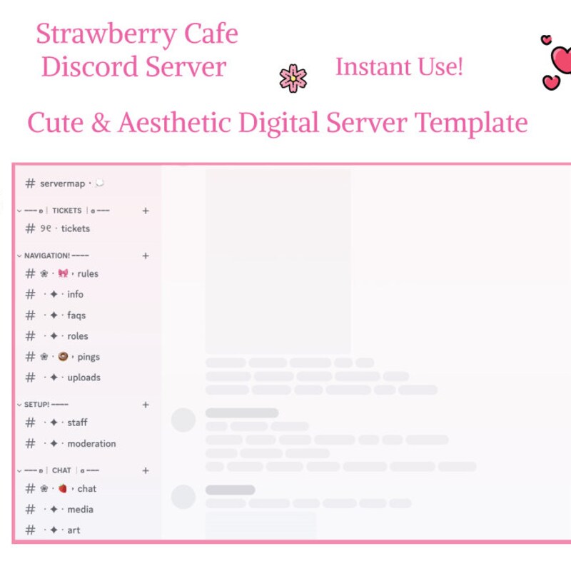 Pink Discord Template - Etsy