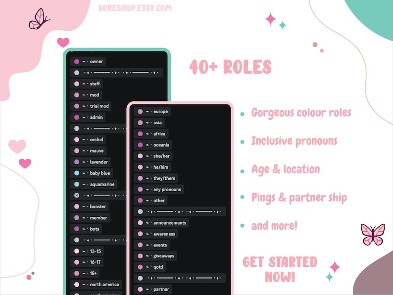 Discord Server Template: White Minimalistic Theme | 40+ Roles, 25 ...