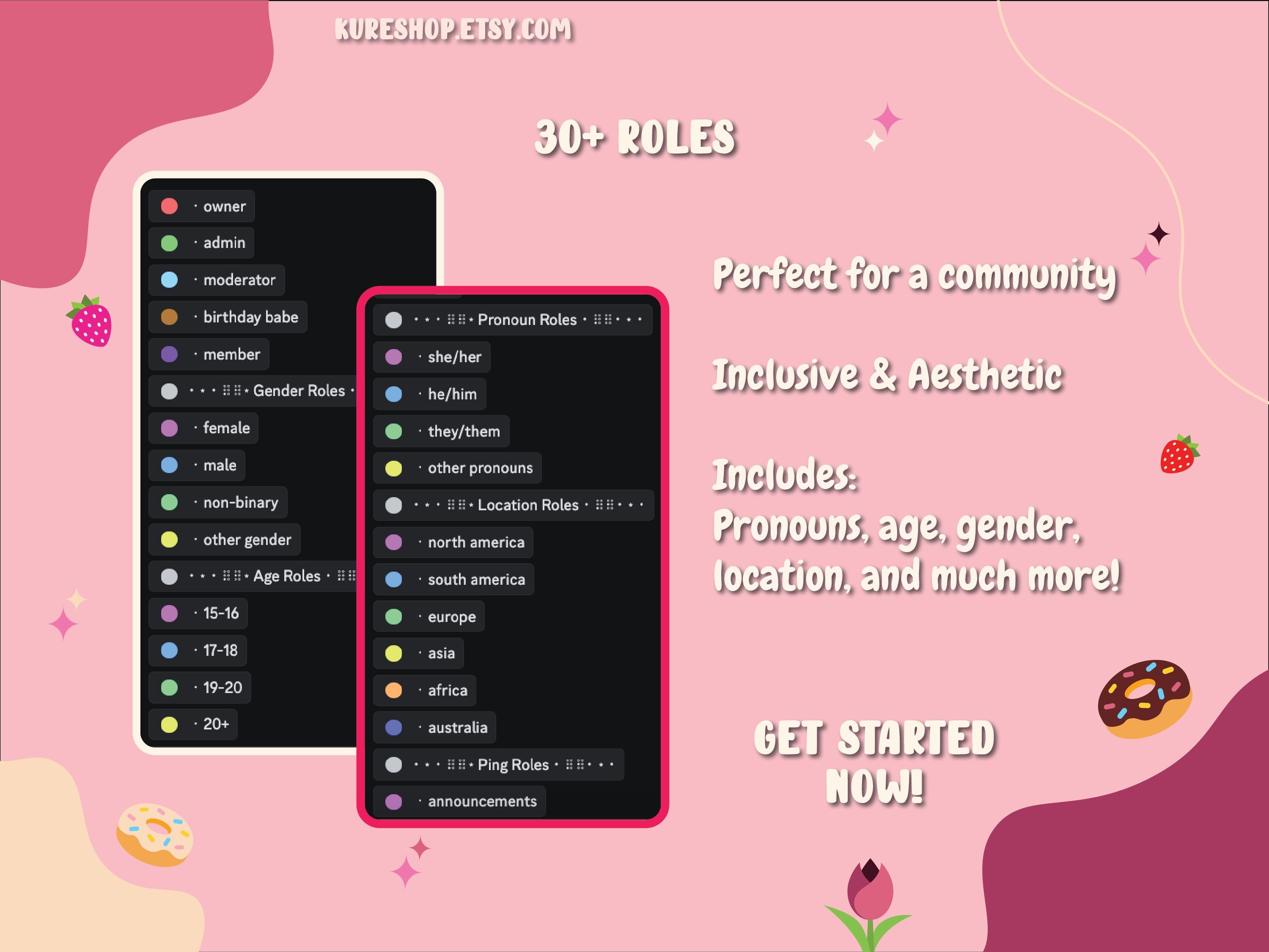 Pink Strawberry Cafe Discord Server Template: Community Design (instant ...