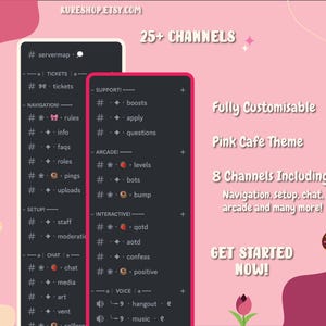 Pink Strawberry Cafe Discord Server Template: Community Design (instant ...