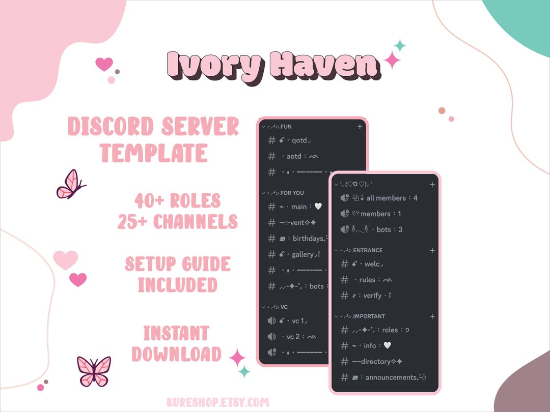White Minimalistic Discord Server Template: 40+ Roles, 25+ Channels ...