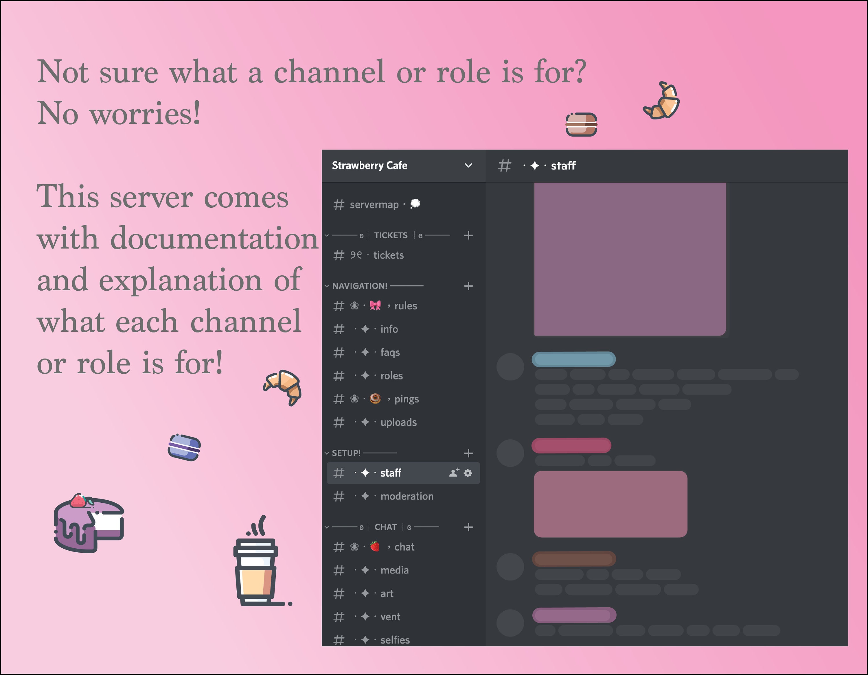 Aesthetic Discord Server Template - Strawberry Pink Cafe Themed - Etsy Aesthetic Discord Server Template - Strawberry Pink Cafe Themed - Etsy