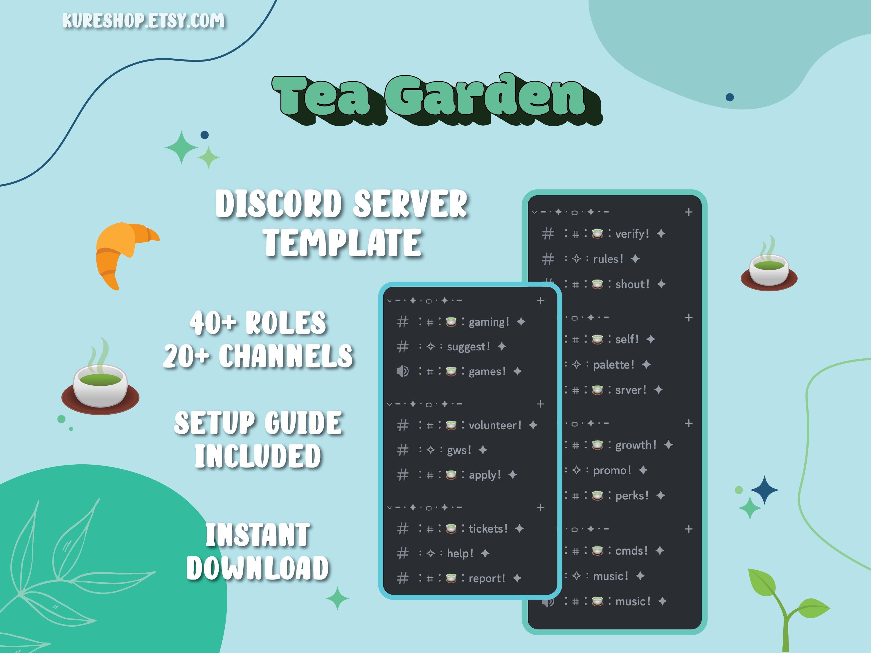 Green Tea Aesthetic Discord Server Template: 40+ Roles, 20+ Channels ...