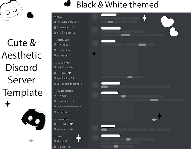 Discord Server Template - White Minimalist Community Aesthetic - Etsy