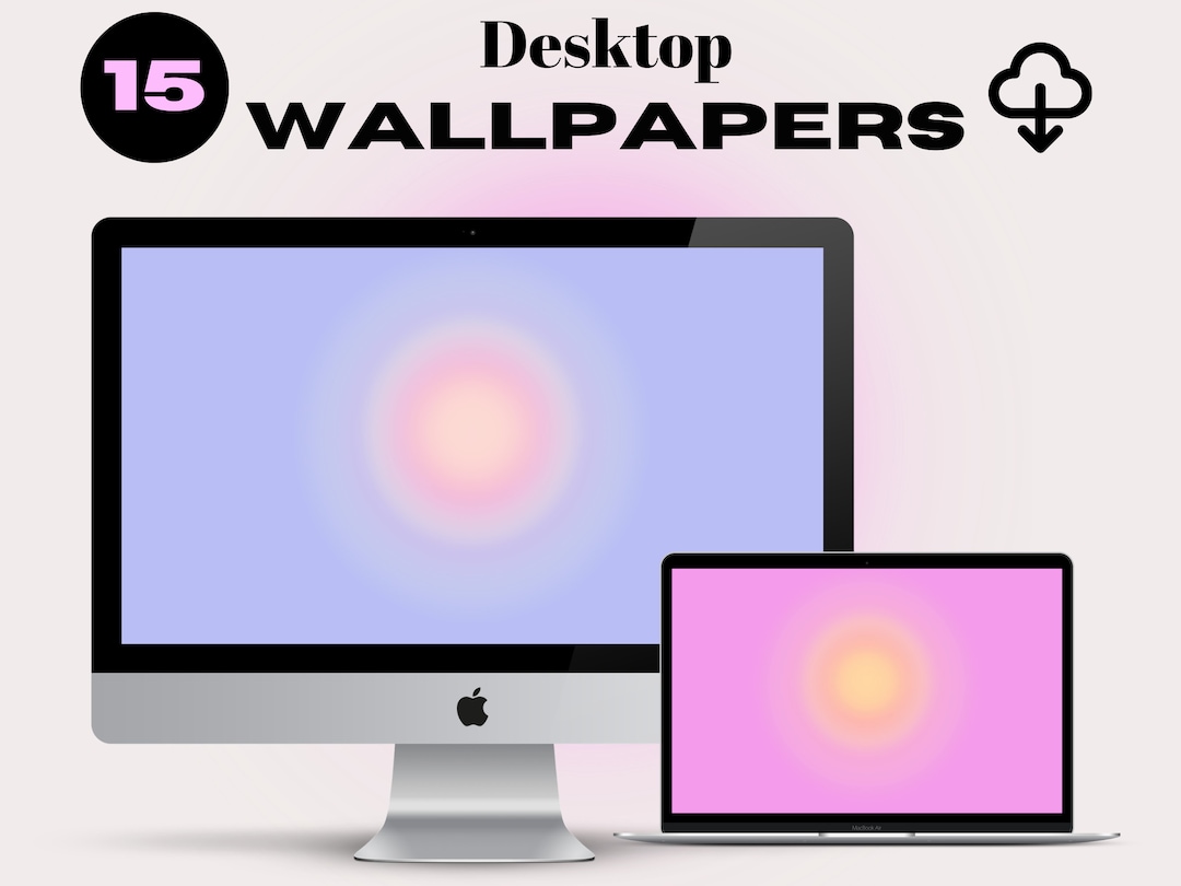 Set of 15 | Aura Gradient Desktop Wallpapers Danish Pastels MacBook ...