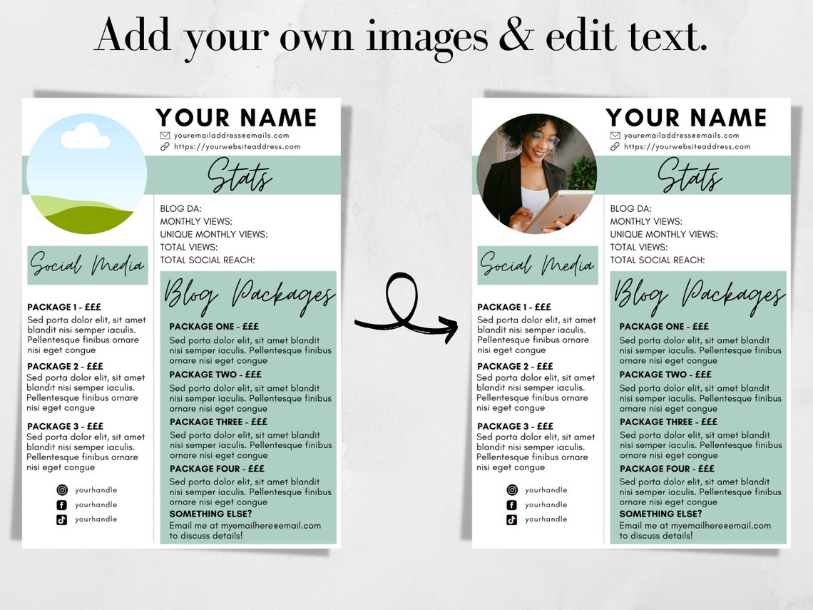 Blogger Rate Card - Canva Templates - Rate Card - Content Creators ...