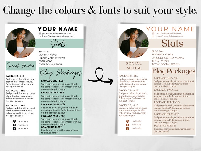 Blogger Rate Card - Canva Templates - Rate Card - Content Creators ...