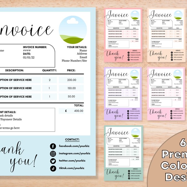 Calligraphy Invoice - Etsy