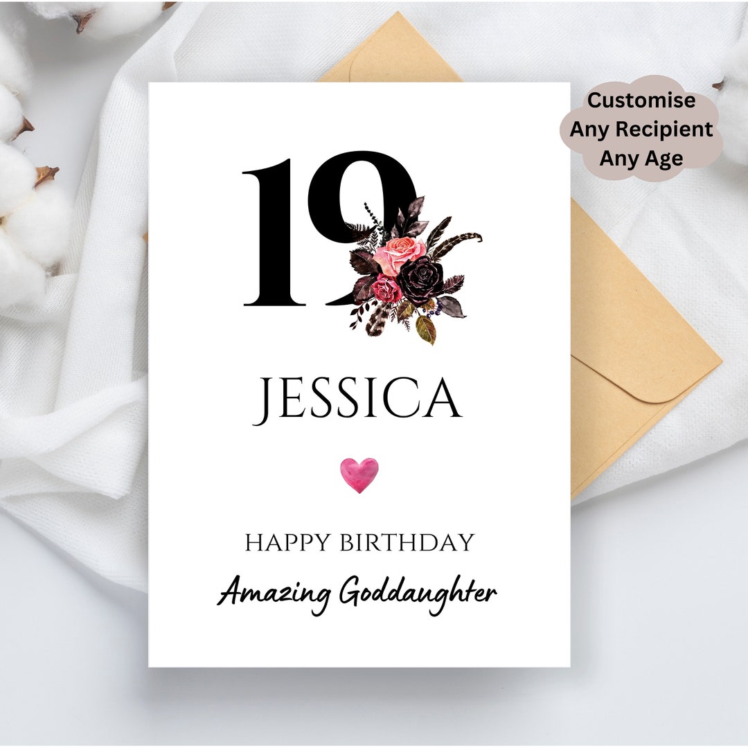 19th Birthday Card Personalised 19 Birthday Card for Daughter Niece ...