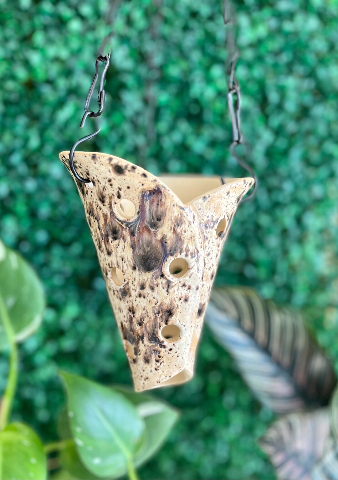 Pre-order Sandstone Small Ceramic Hanging Orchid Plant Planter Pot ...