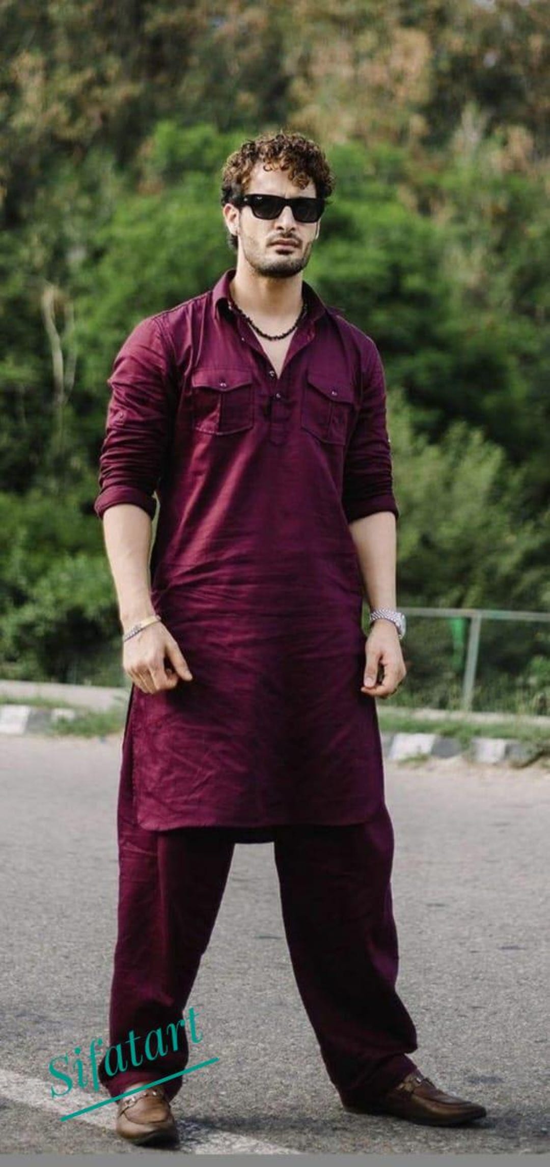 Men's Indian Maroon Pathani Salwar Kameez, Pakistani Kurta Pajama Set ...