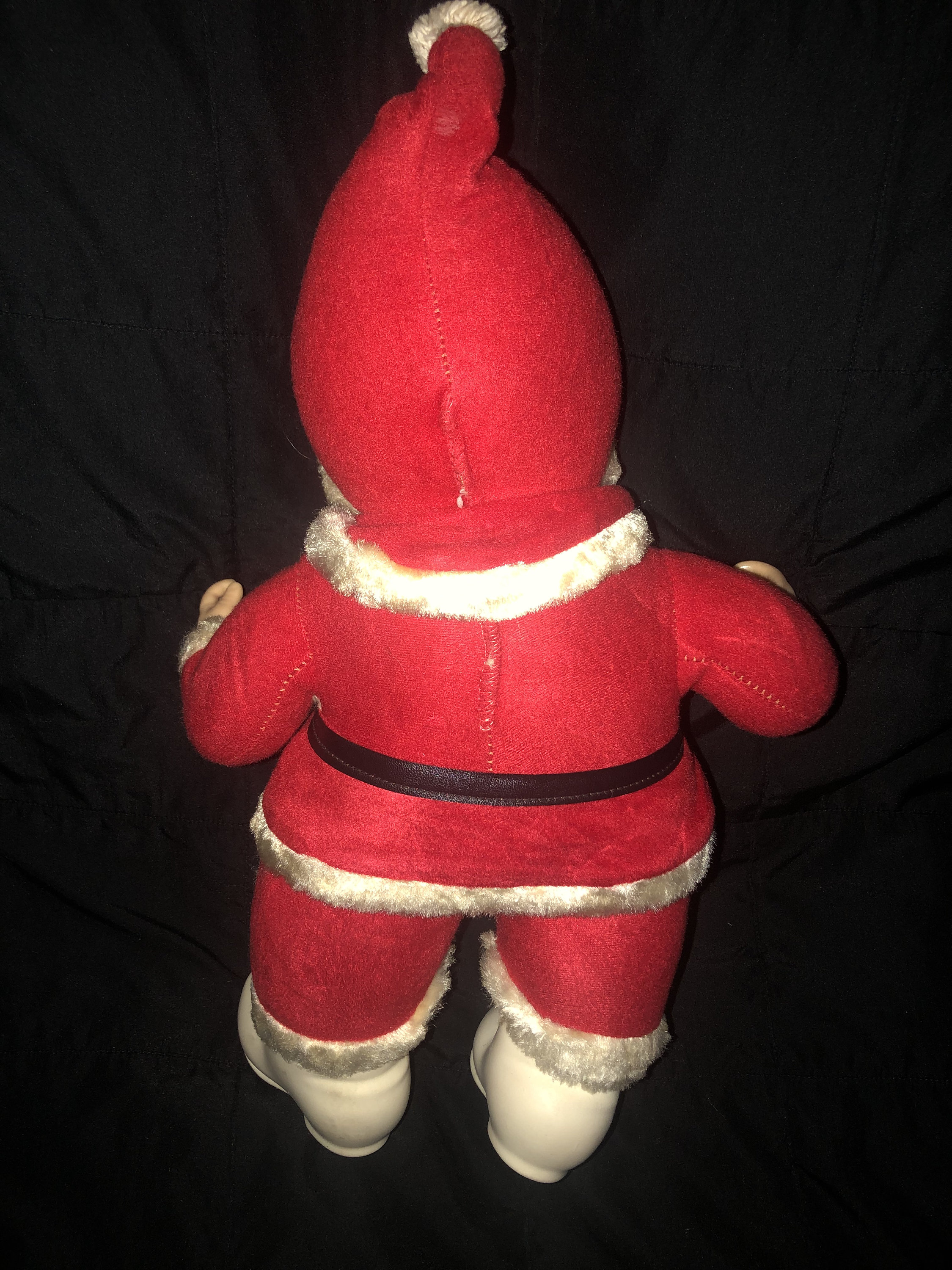 Vintage 1950's Rushton Santa Claus Plush Doll Rubber Face White Boots ...