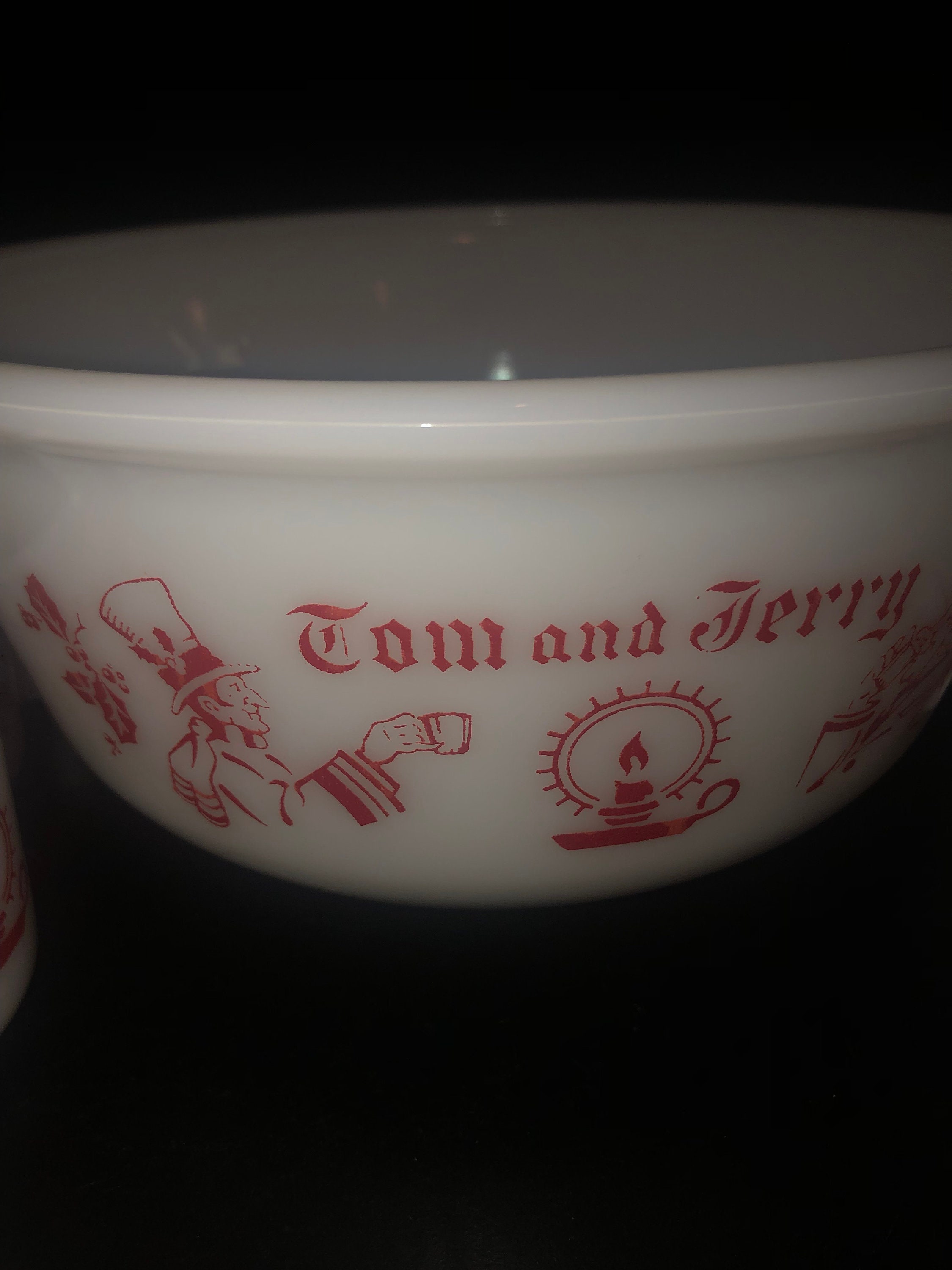 Vintage Hazel Atlas Tom and Jerry Punch Bowl Set - Etsy