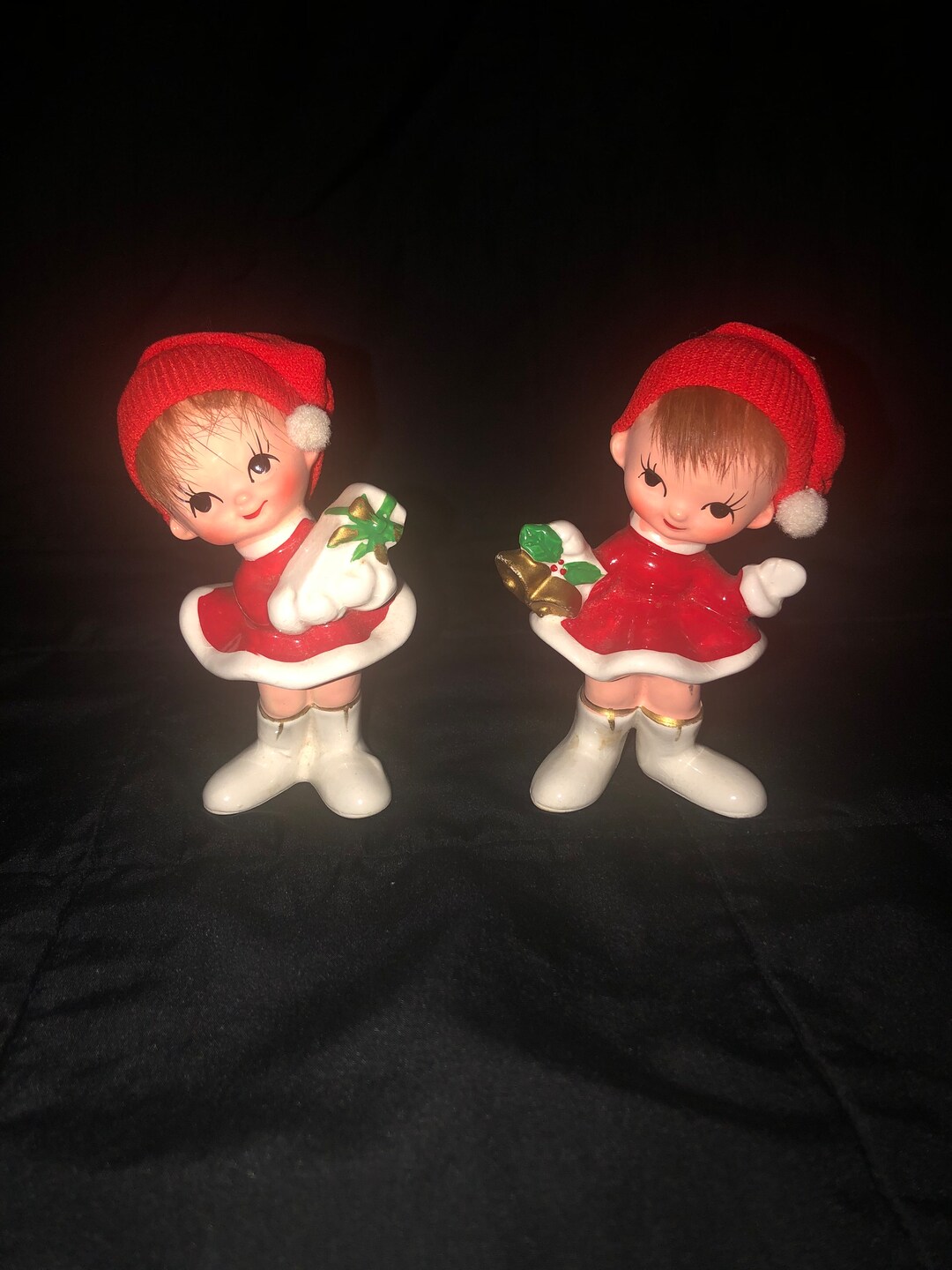 Vintage Pair of HF Company Girl Figurines With Hair - Etsy