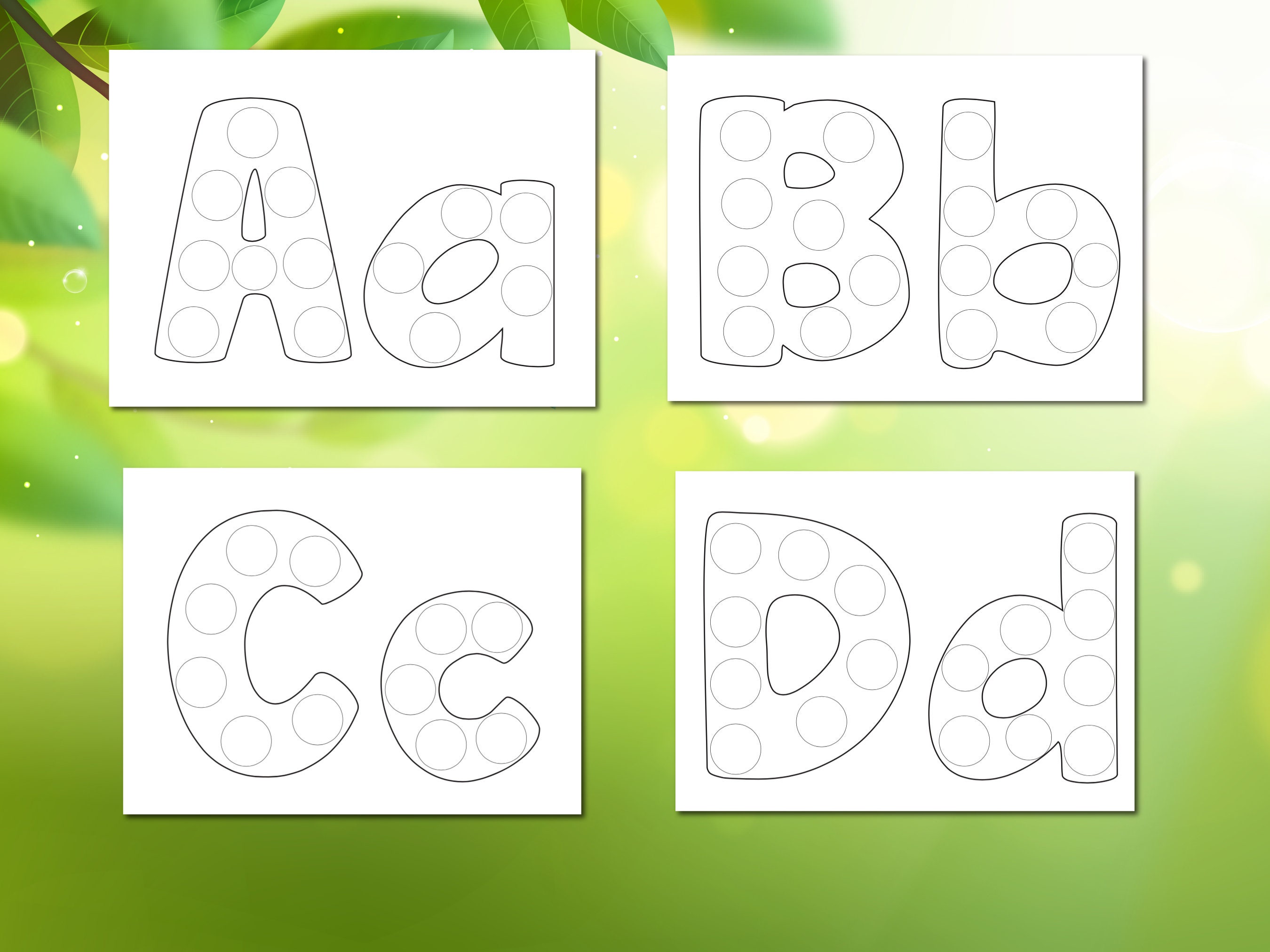 Do a Dot Alphabet, Uppercase and Lowercase Letters for Toddlers - Etsy