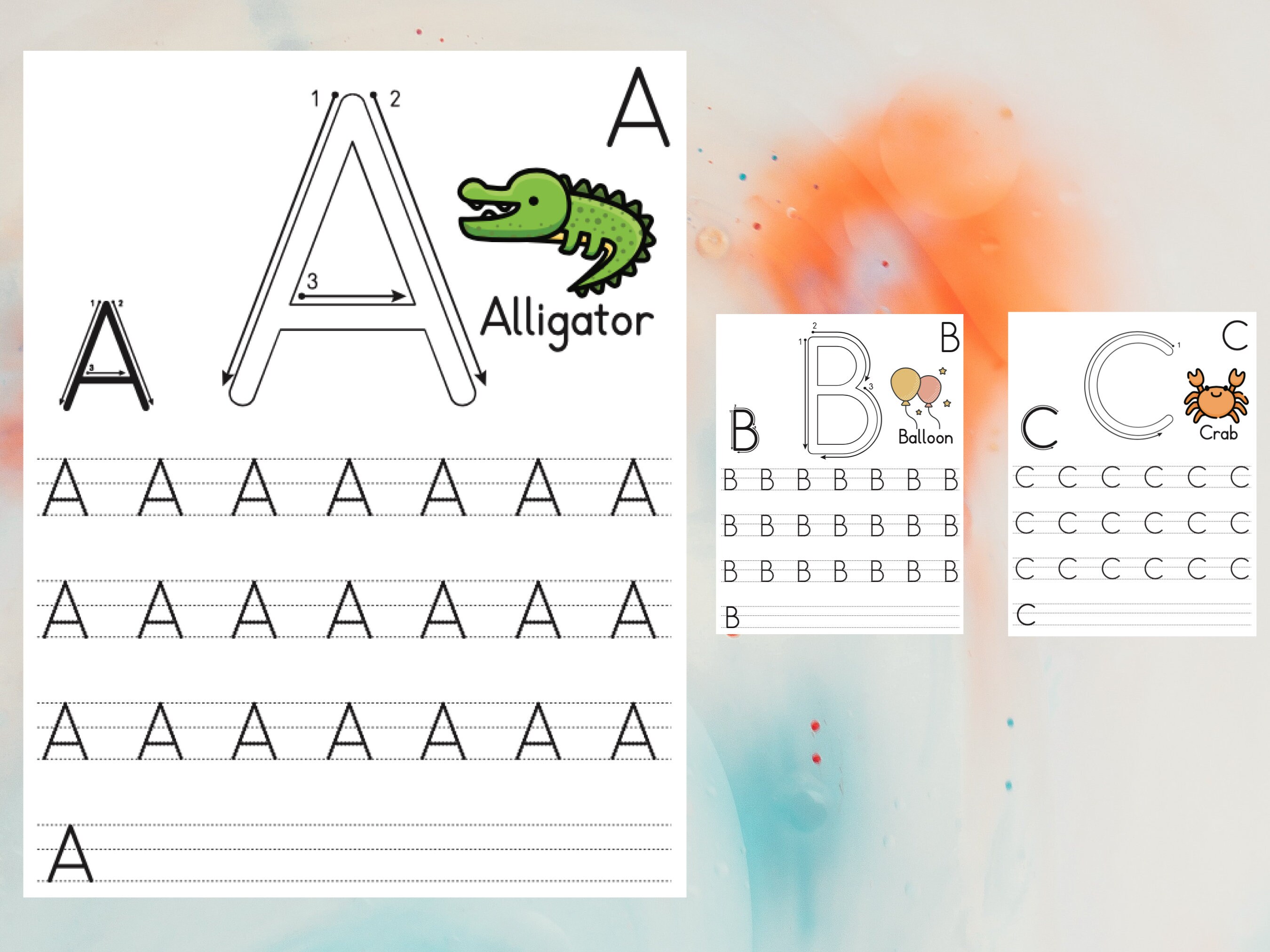 Hojas de calco del alfabeto en color y blanco y negro calco - Etsy México