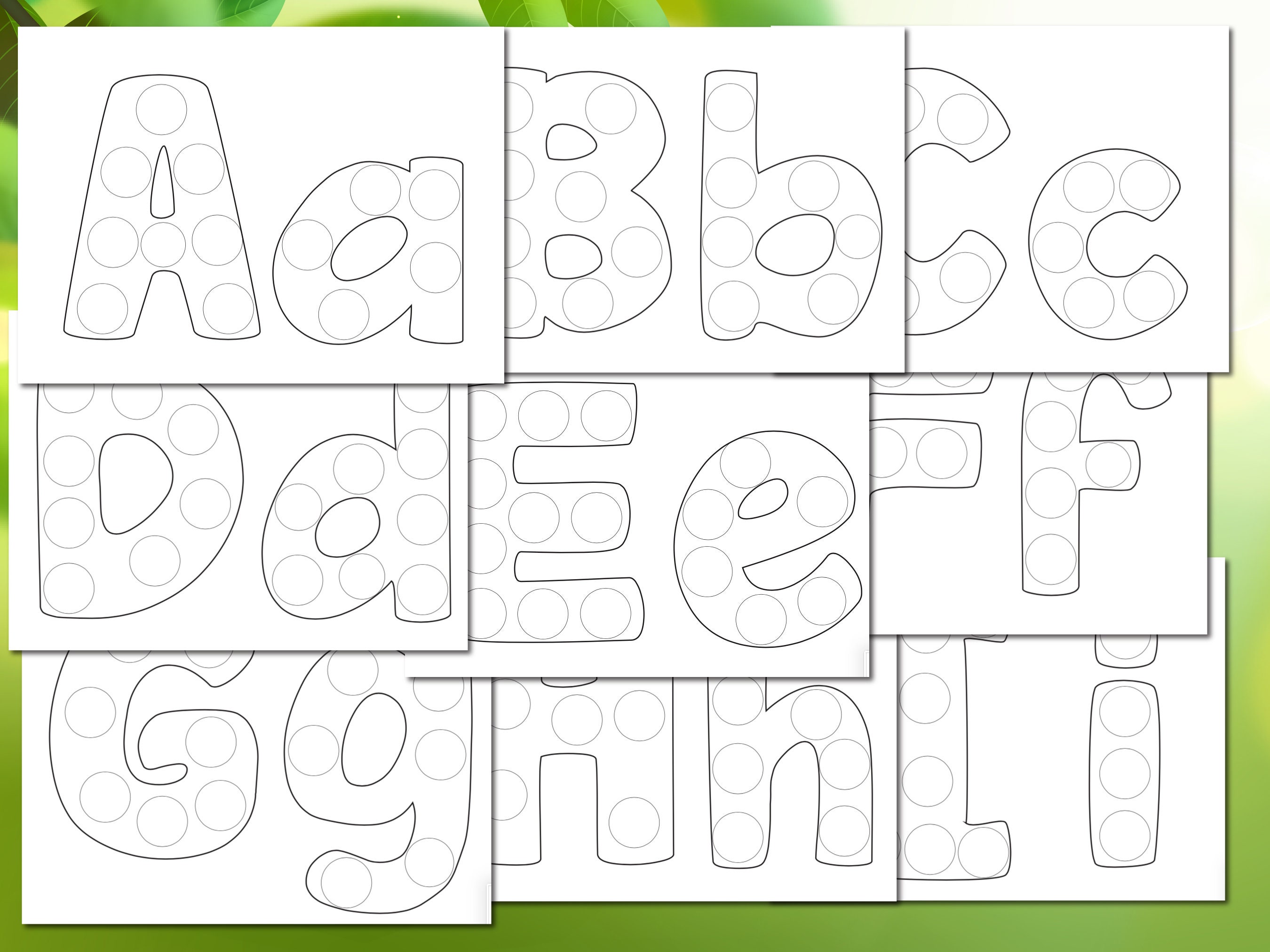 Do a Dot Alphabet, Uppercase and Lowercase Letters for Toddlers - Etsy