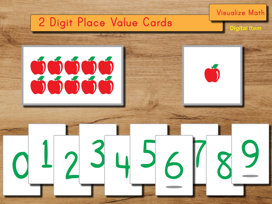 Place Value Cards for Kids 2 With Two Digit Numbers, Math for Primary ...