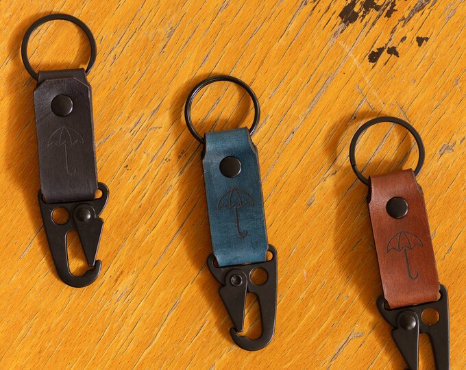 Leather Keychain - Etsy