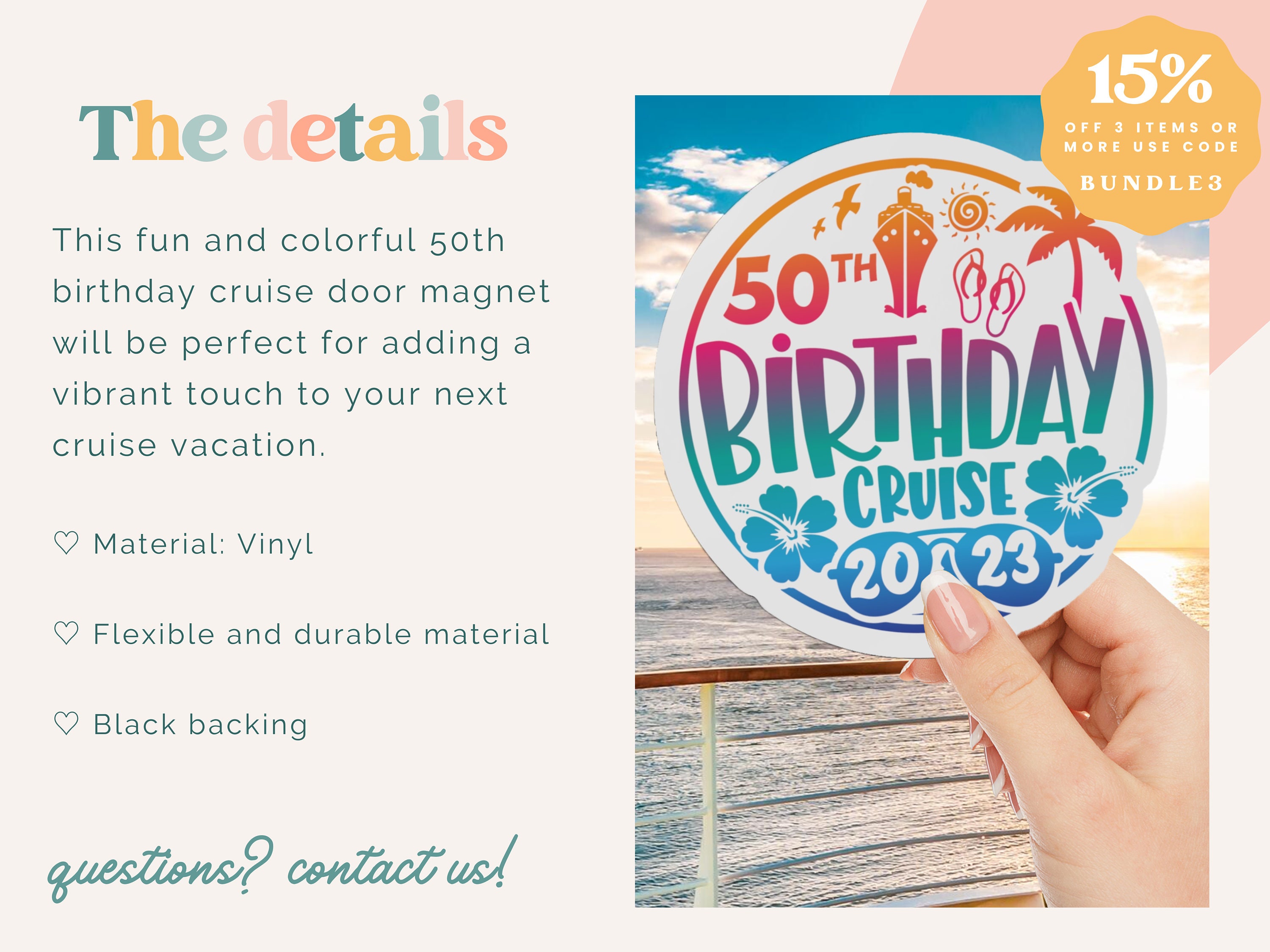 50th Birthday Cruise Door Magnet 50th Birthday Cruise Magnet Cruise ...