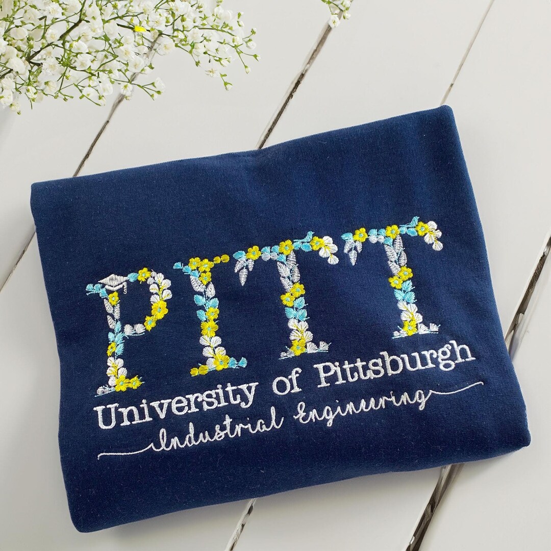 Custom Floral Letter Embroidered Sweatshirt, College University Hoodie ...