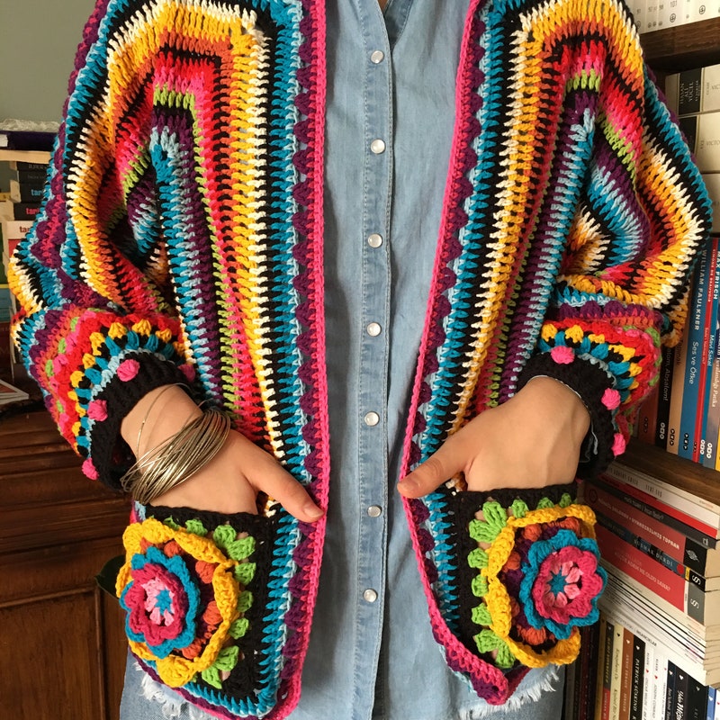 Colorful Cardigan - Etsy
