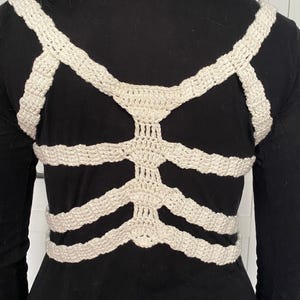 Crochet Skeleton Corset, Crochet Halloween Skeleton Top, Grunge ...