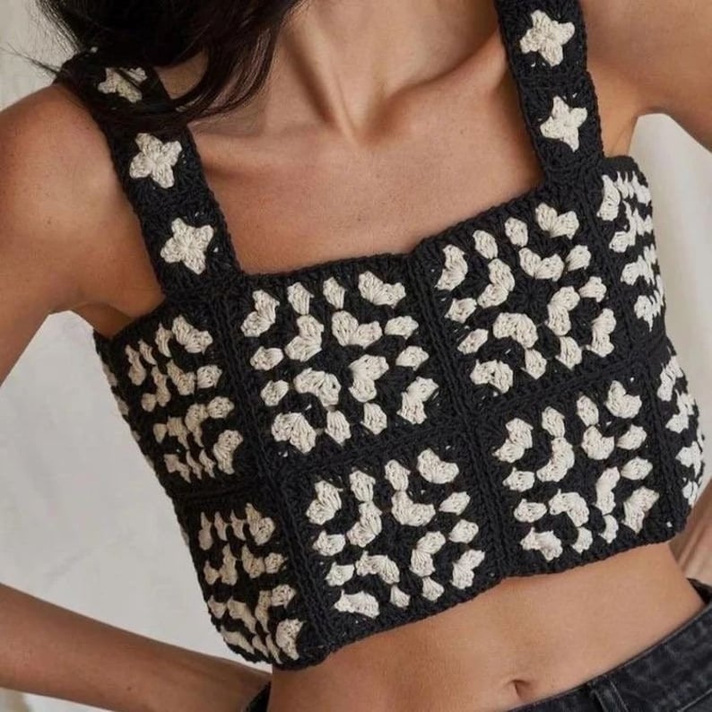 Crochet Granny Square Top Woman Crochet Bralette Crochet - Etsy