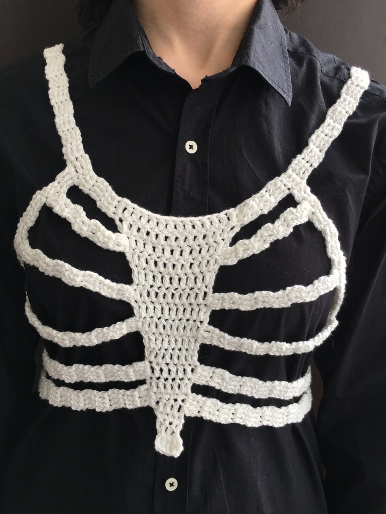 Crochet Skeleton Corset Crochet Halloween Skeleton Top - Etsy