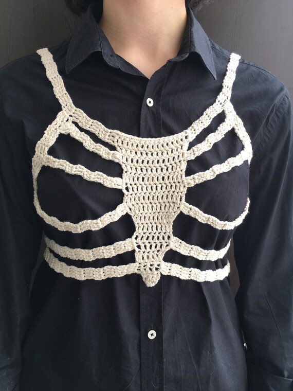 Crochet Skeleton Corset Crochet Halloween Skeleton Top - Etsy