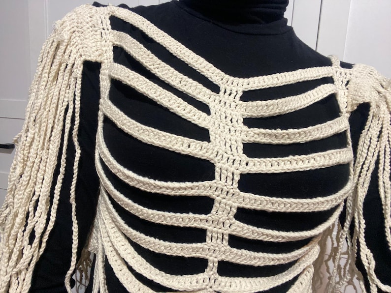 Crochet Skeleton Corset,crochet Skeleton Vest,grunge Fairycore Goth Top ...