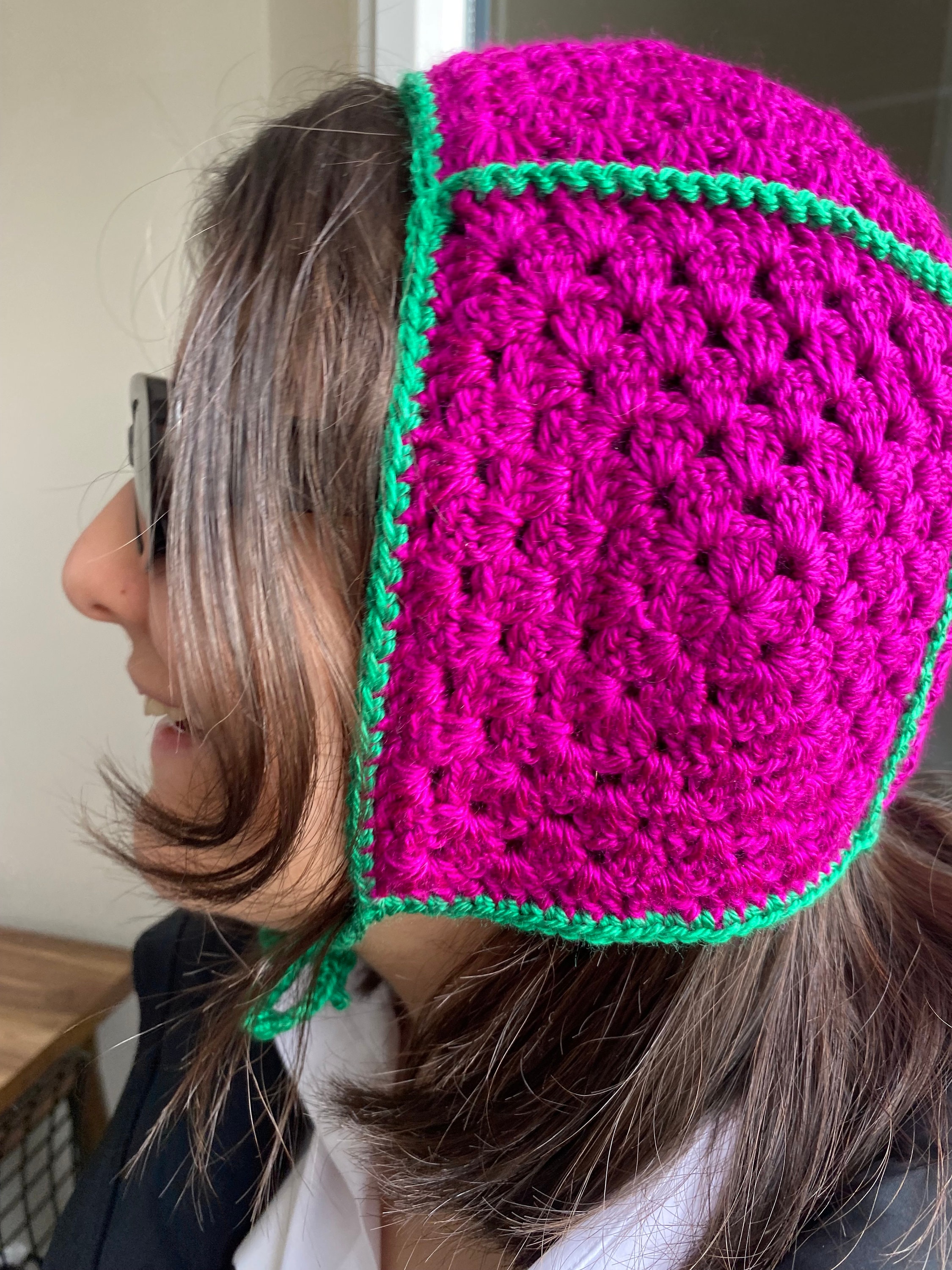 Crochet Granny Square Bonnet Crochet Balaclava Handmade - Etsy