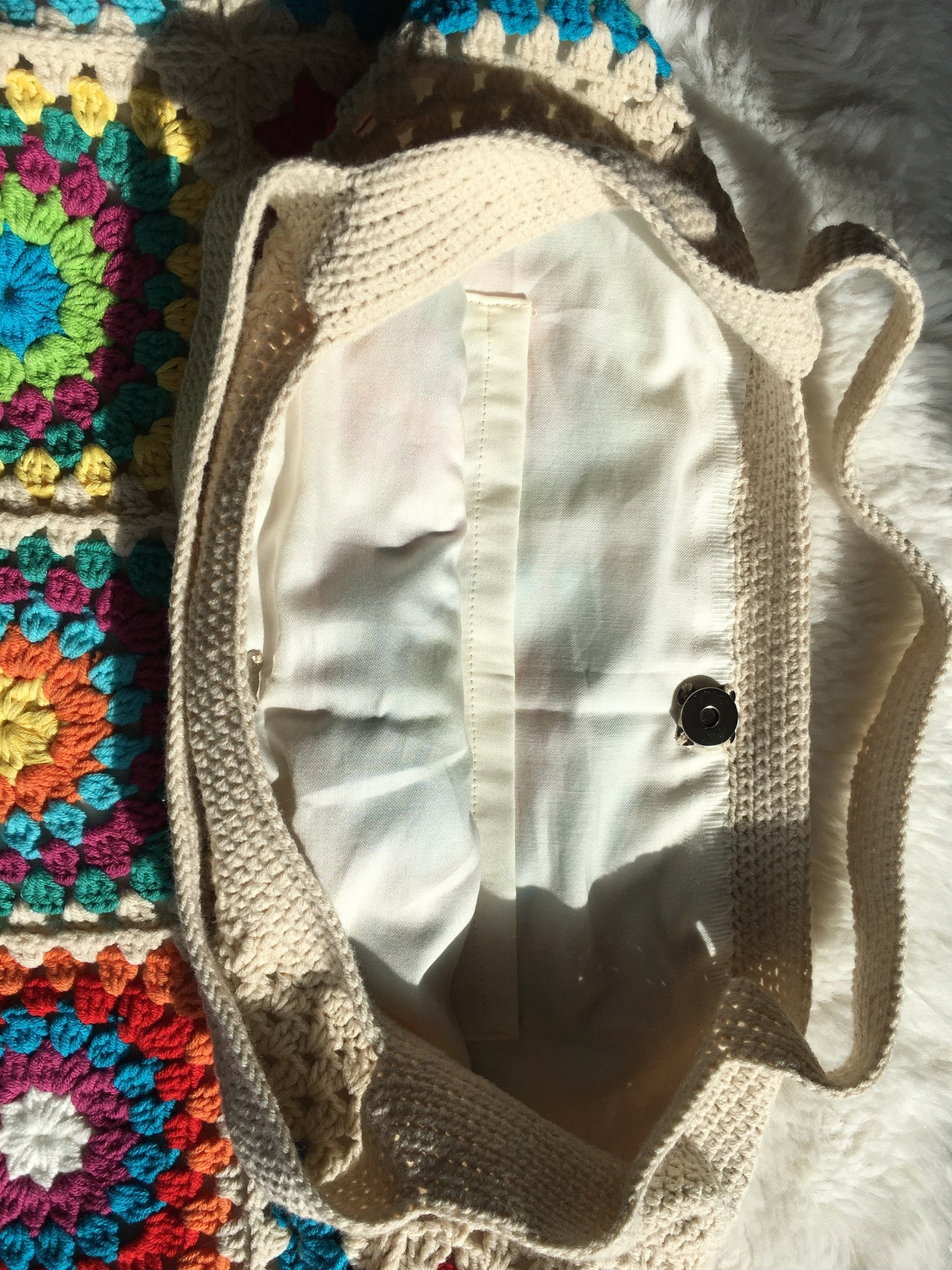 Crochet Granny Square Bag Crochet Afghan Purse Retro Bag - Etsy