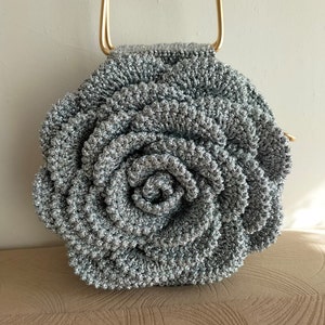 Handmade Red Rose Bag,crochet 3D Flower Purse,crocheted Tote Bag,gold ...