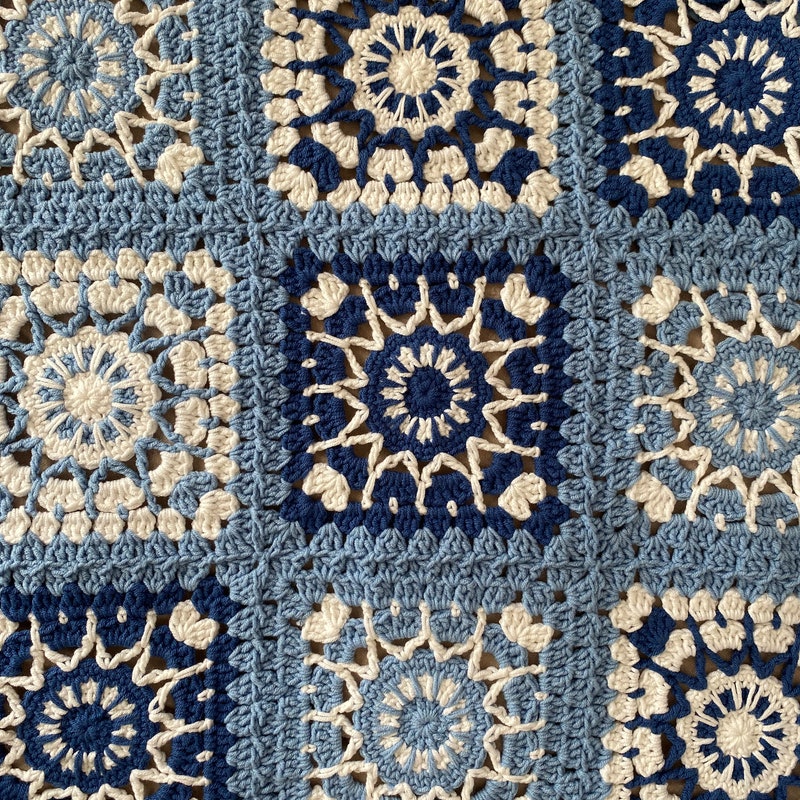 Blue Crochet Blanket - Etsy
