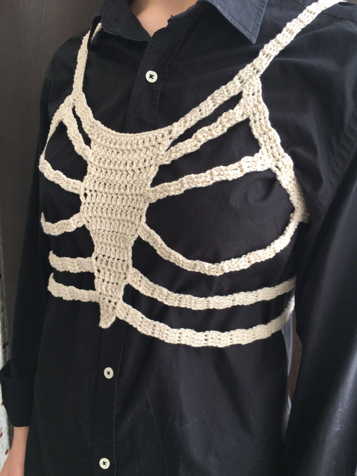 Crochet Skeleton Corset Crochet Halloween Skeleton Top - Etsy
