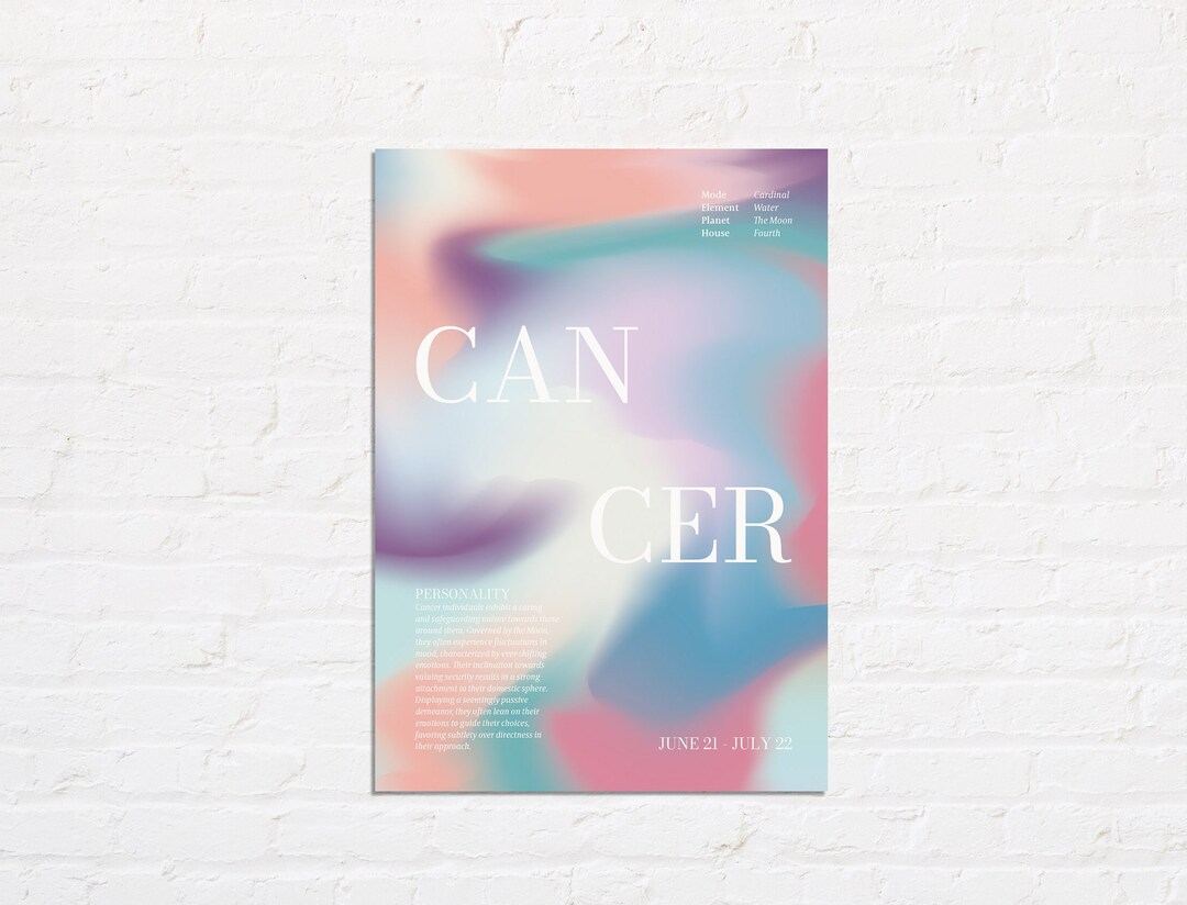 CANCER Poster Cancer Gifts Poison Wall Art Zodiac - Etsy
