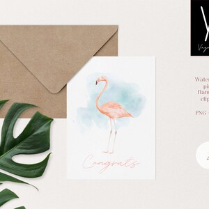 Watercolor Pink Flamingo - Hand Painted Clipart - Digital Print ...
